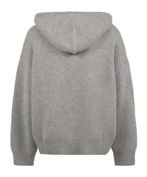 NILI LOTAN Dana Knit Pullover Hoodie - Gray