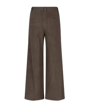 LOW CLASSIC Pleated Wide-leg Trousers - Brown