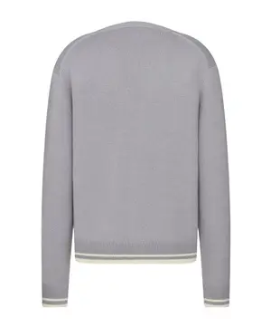 Dior Embroidered Logo Button-up Cardigan - Grey