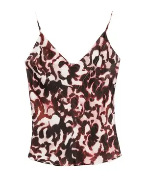 FORTE_FORTE Sleeveless V-neck Graphic Print Top