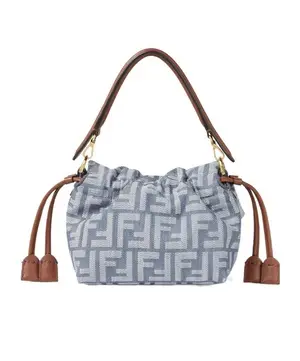 Fendi Mamma Baguette Ff Jacquard Small Shoulder Bag - Blue