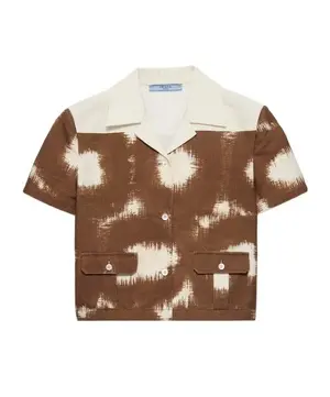 Prada Prada Printed Short Sleeve Shirt Tobacco