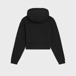 Celine Cropped Hoodie In Cotton Fleece