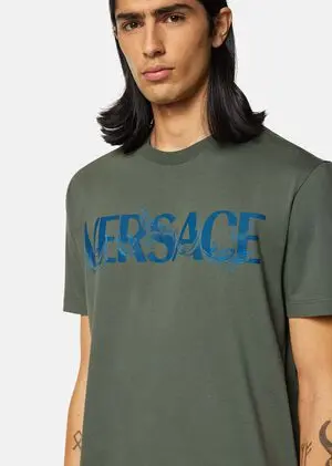 Versace Logo Printed Crewneck T-shirt