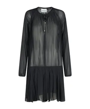 Isabel Marant Étoile Pleated Drawstring Mini Dress - Black
