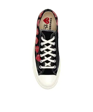 CONVERSE X COMME DES GARONS PLAY Low Top Sneakers With Heart Print - White