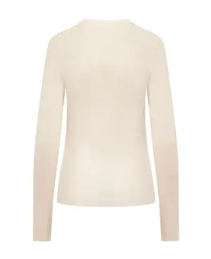 JIL SANDER Ribbed Crewneck Long Sleeve Jumper - Nude