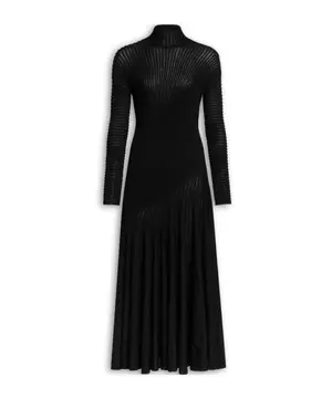 Alaïa Twisted Wool Knit Midi Dress
