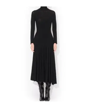 Alaïa Twisted Wool Knit Midi Dress