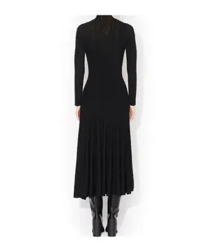Alaïa Twisted Wool Knit Midi Dress