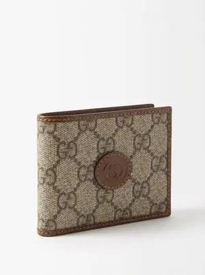 Gucci Printed Logo Folded Wallet - Nude
