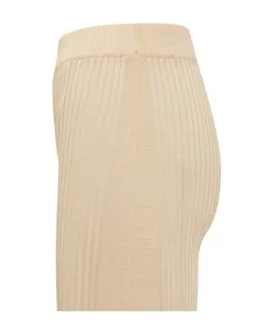 JIL SANDER High-waisted Ribbed Knit Trousers - Nude