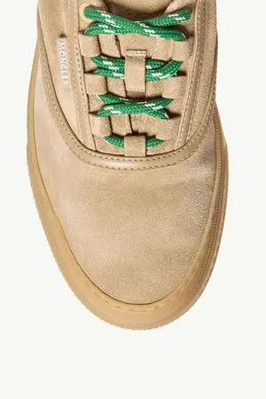 Moncler Vera Suede Lace-up Sneakers - Beige