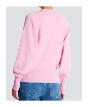 Balmain Buttoned Crewneck Cardigan - Pink