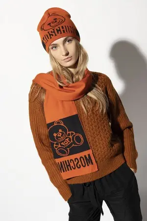 Moschino Logo Scarf - Orange