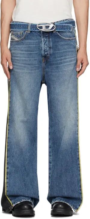 DIESEL® Logo-patch Wide-leg Jeans