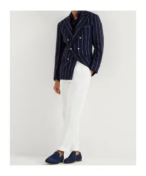 Brunello Cucinelli Striped Double-breasted Blazer - Black