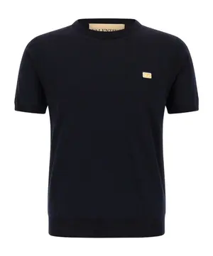 Valentino Garavani Vlogo Signature Short-sleeved Sweater - Blue