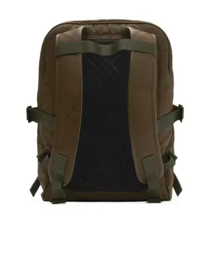 Burberry Checked Jacquard Zipped Backpack - Army Green