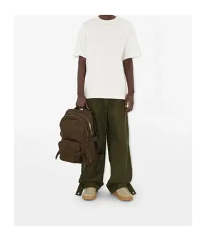 Burberry Checked Jacquard Zipped Backpack - Army Green