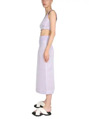 JIL SANDER Paisley Print Sleeveless Cropped Top