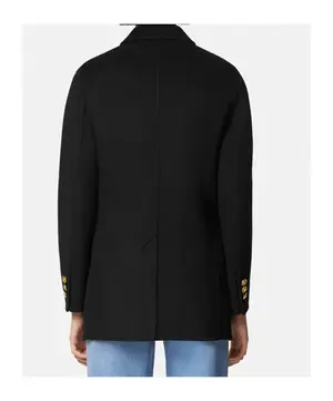 Versace Double-breasted Peak Lapel Coat