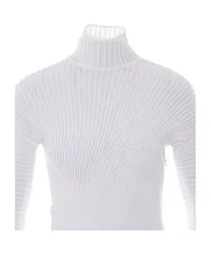 Alaïa Twisted Long Sleeve High Neck Dress