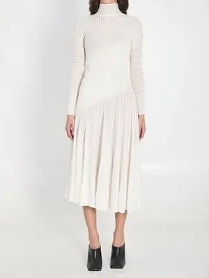 Alaïa Twisted Long Sleeve High Neck Dress