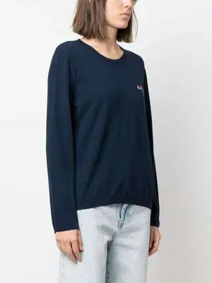 A.p.c. Logo Embroidered Crew Neck Long Sleeve Jumper - No
