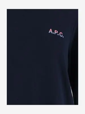 A.p.c. Logo Embroidered Crew Neck Long Sleeve Jumper - No