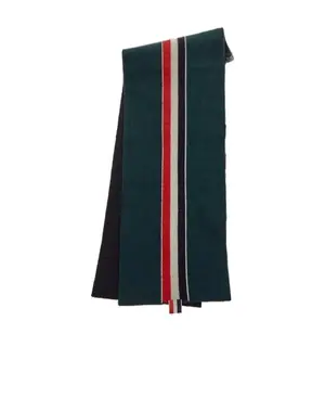 Thom Browne Rwb Stripe Detailed Knitted Scarf - Black