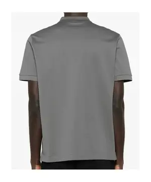 Prada Triangle-logo Short-sleeved Polo Shirt - Grey