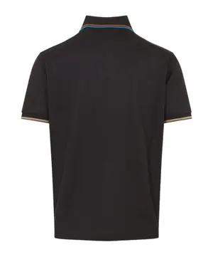 Paul Smith Signature Stripe Trim Zip Polo Shirt - Mud