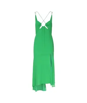 Andamane Asymmetrical Cut Sling Dress - Green