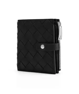Bottega Veneta Intreciato Knitting Wallet - Black