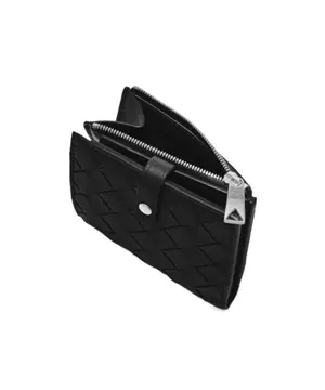 Bottega Veneta Intreciato Knitting Wallet - Black