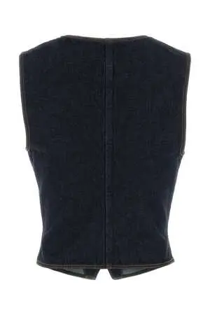 FRAME V-neck Denim Vest - Black