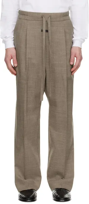 Fear Of God Pleated-front Drawstring Trousers - Brown