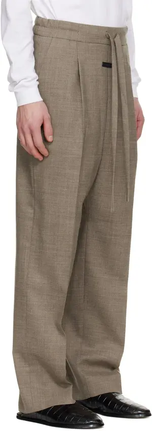Fear Of God Pleated-front Drawstring Trousers - Brown