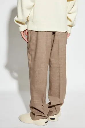 Fear Of God Pleated-front Drawstring Trousers - Brown