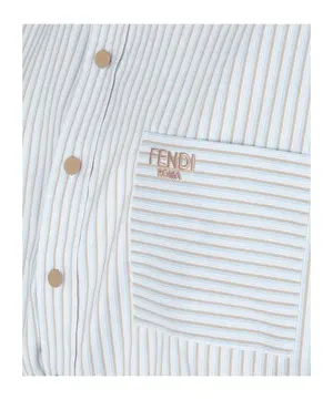 Fendi Cropped Striped Shirt With Front Tie