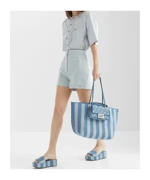 Fendi Cropped Striped Shirt With Front Tie