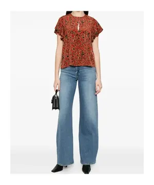 7 For All Mankind Belt Loop Wide Leg Jeans - Blue