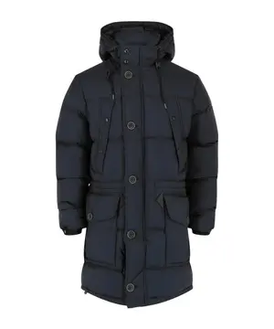 Burberry Long-sleeved Down Jacket - Navy