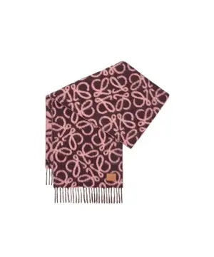 Loewe Patterned Scarf - Coffee/mahogany