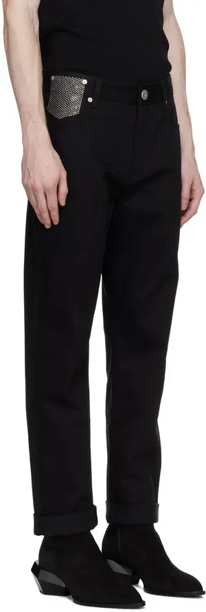 Balmain Embellished Straight Leg Jeans