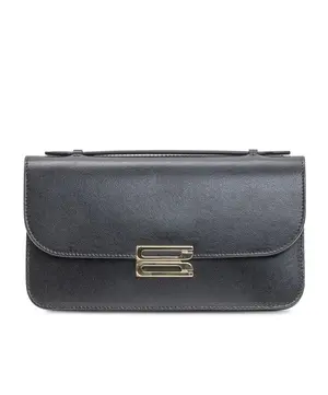 Victoria Beckham Dorian Foldover Top Clutch Bag With Top Handle And Shoulder Strap