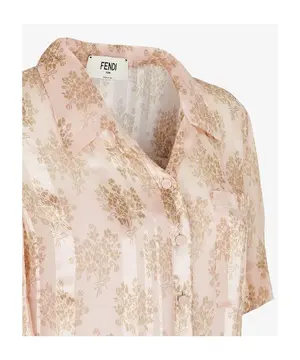 Fendi Short Sleeve Floral Printed Shirt Dress