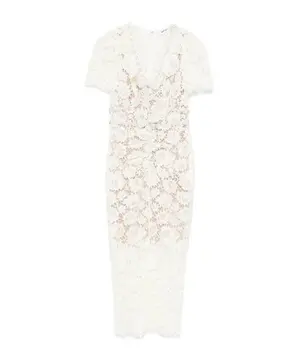SELF-PORTRAIT Lace Embellished Midi Dress