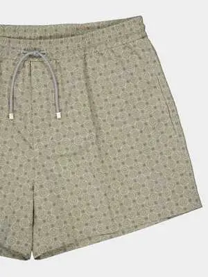 Brunello Cucinelli Geometric Print Swim Shorts